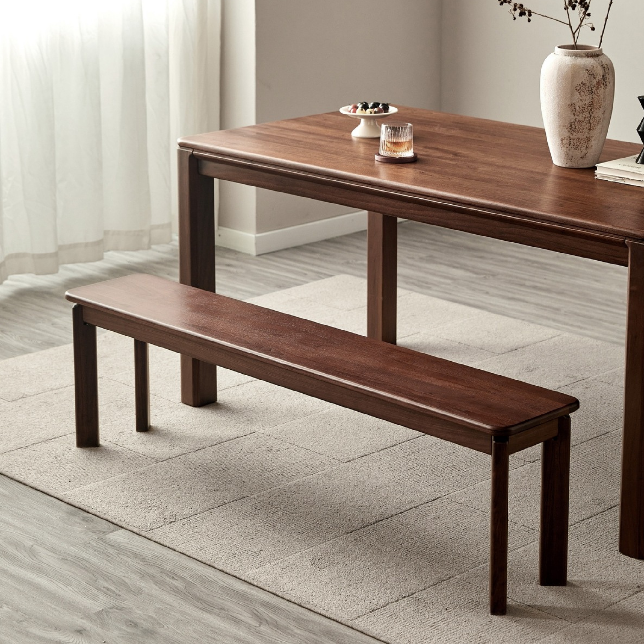 Linspire Willow Solid Wood Dining Bench Walnut W100cm – Urban Sales