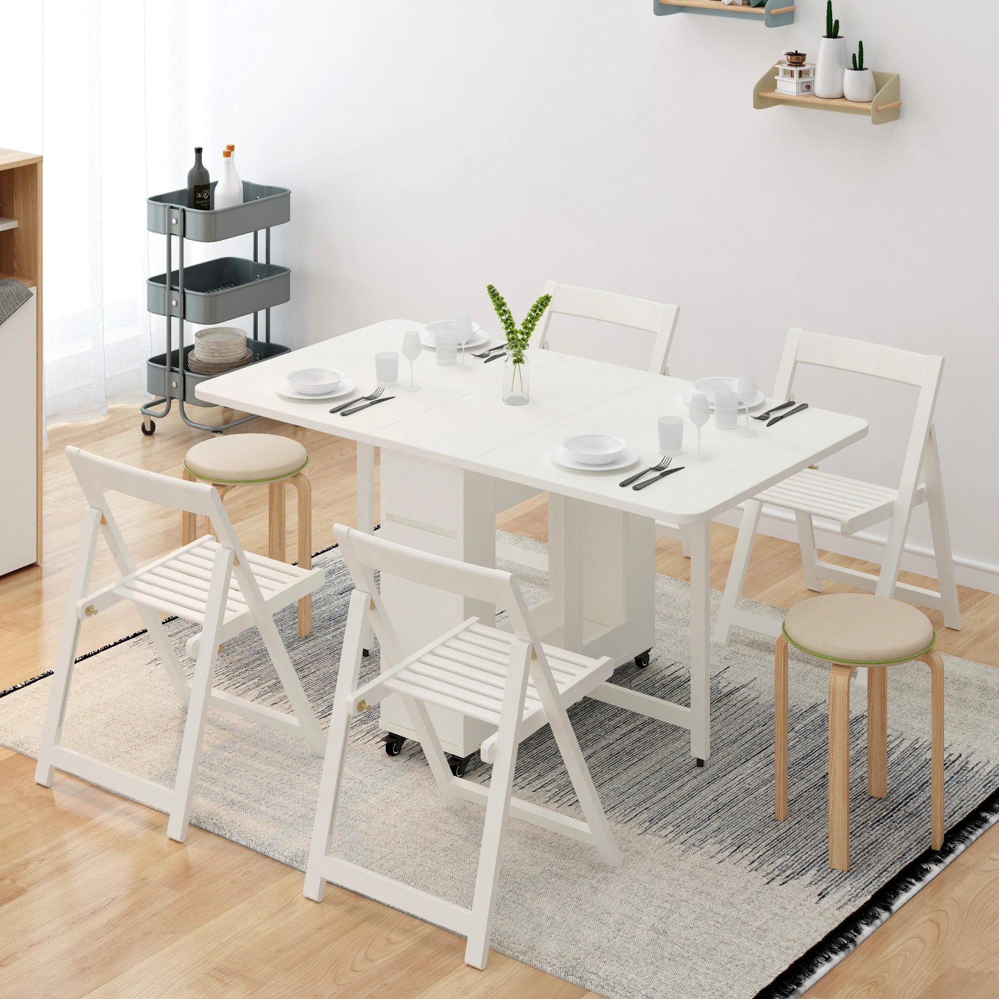 Loft Nordic Gateleg Table White, Solid Wood, Furniture | Urban Sales