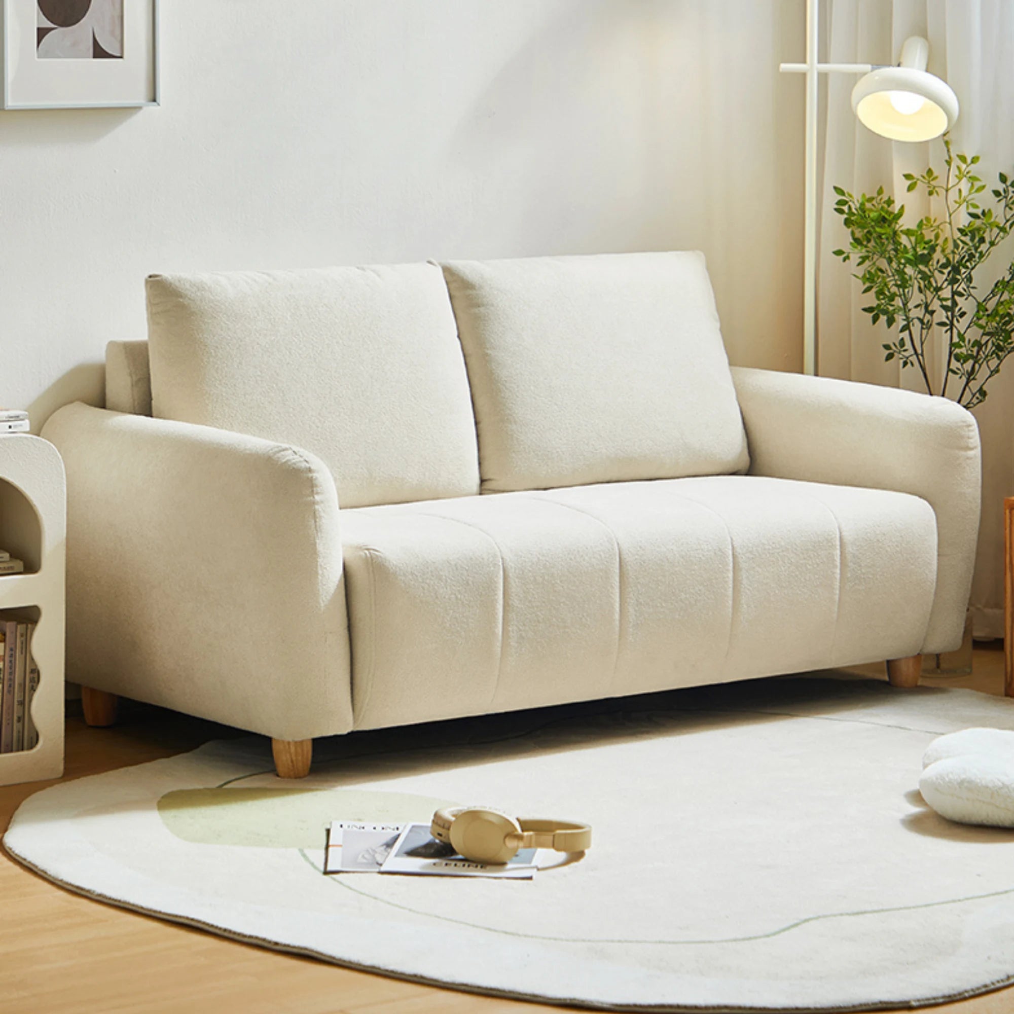 Linspire Aero 2-Seater Boucle Sofa Off-White Feather Filling – Urban Sales